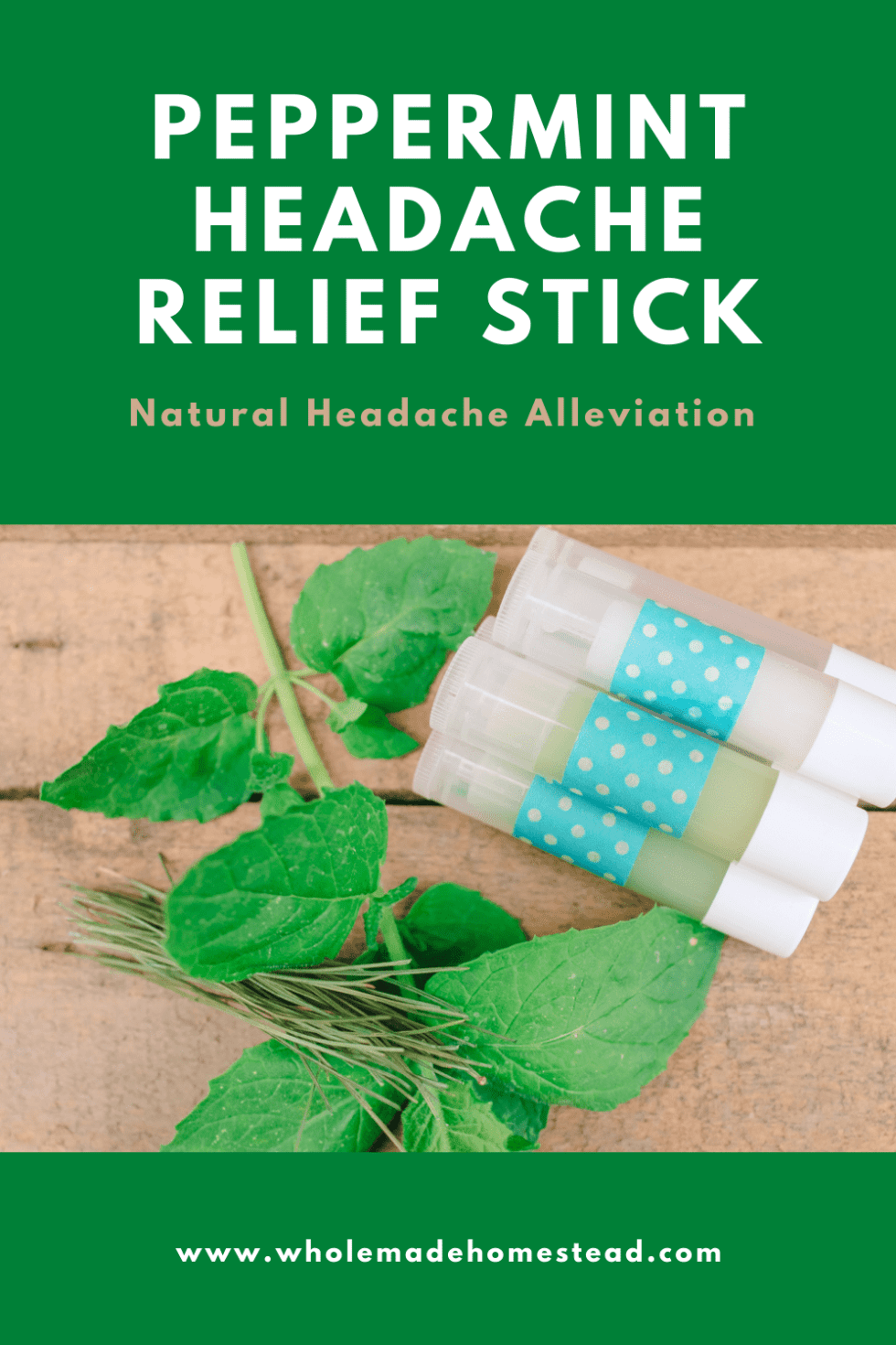 Peppermint Pine Headache Stick - WholeMade Homestead