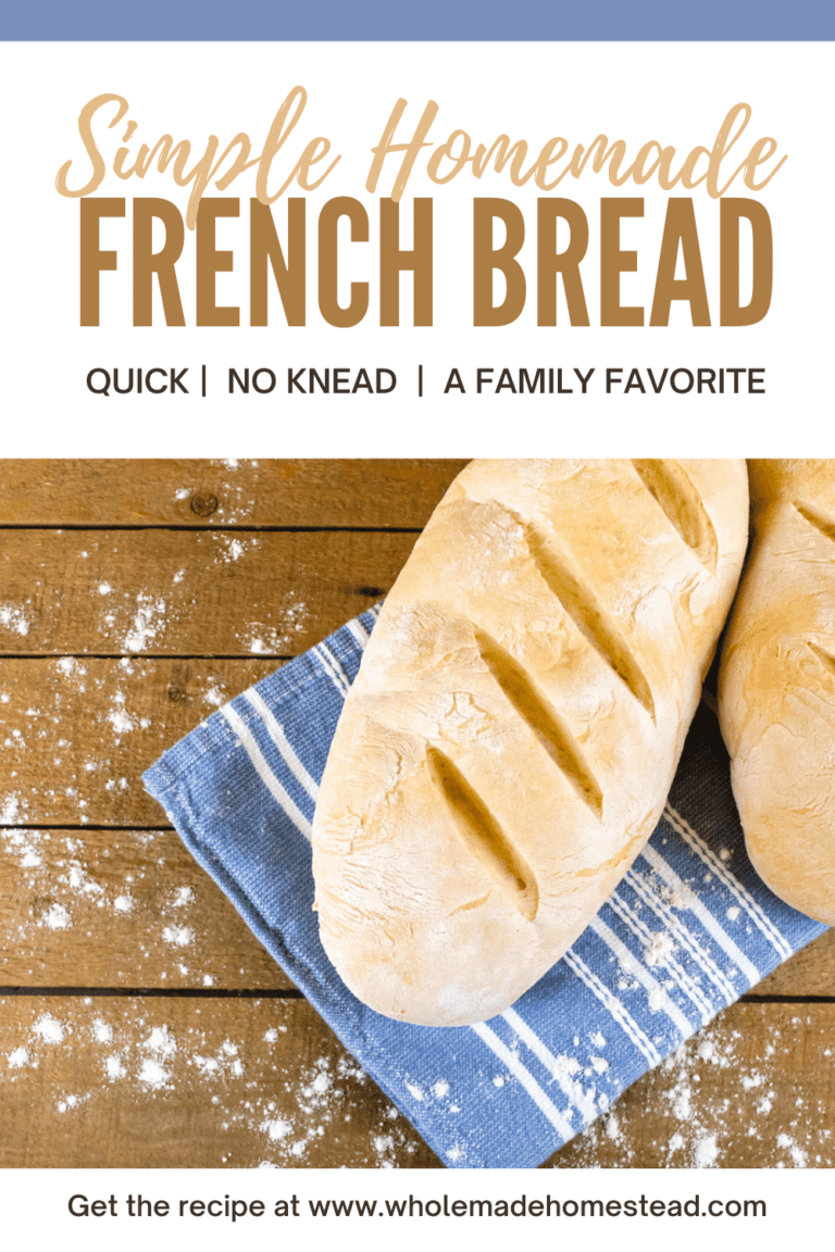 Easy French Bread With Fresh Milled Flour - WholeMade Homestead