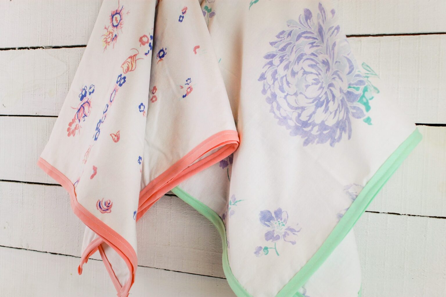 DIY Dish Towel From a Vintage Tablecloth - WholeMade Homestead