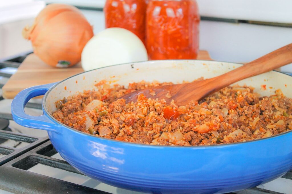 Spanish Rice & Ground Beef - WholeMade Homestead