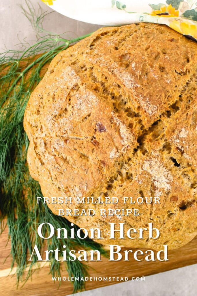 Onion Herb Artisan Bread - WholeMade Homestead